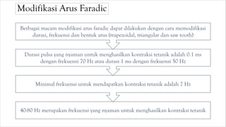 Materi Elektroterapi Fisioterapi Faradic Current | PDF