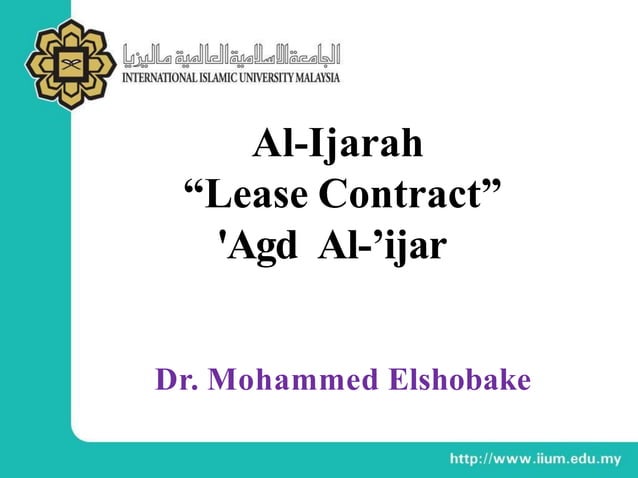 Contract of Al-Ijarah in Islamic Contracts | PDF | Islam | Religion ...