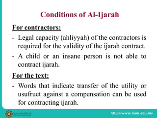 Contract of Al-Ijarah in Islamic Contracts | PDF