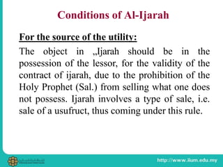Contract of Al-Ijarah in Islamic Contracts | PDF