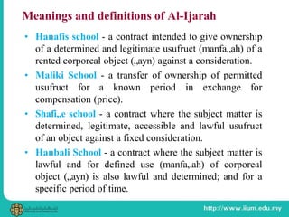 Contract of Al-Ijarah in Islamic Contracts | PDF