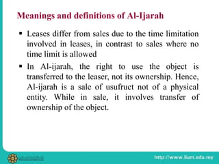 Contract of Al-Ijarah in Islamic Contracts | PDF