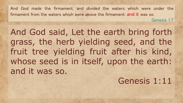 Genesis 1:7 || Meditate the Scripture daily verse by verse | PPT