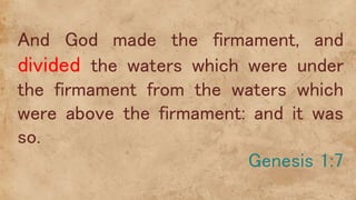Genesis 1:7 || Meditate the Scripture daily verse by verse | PPTX