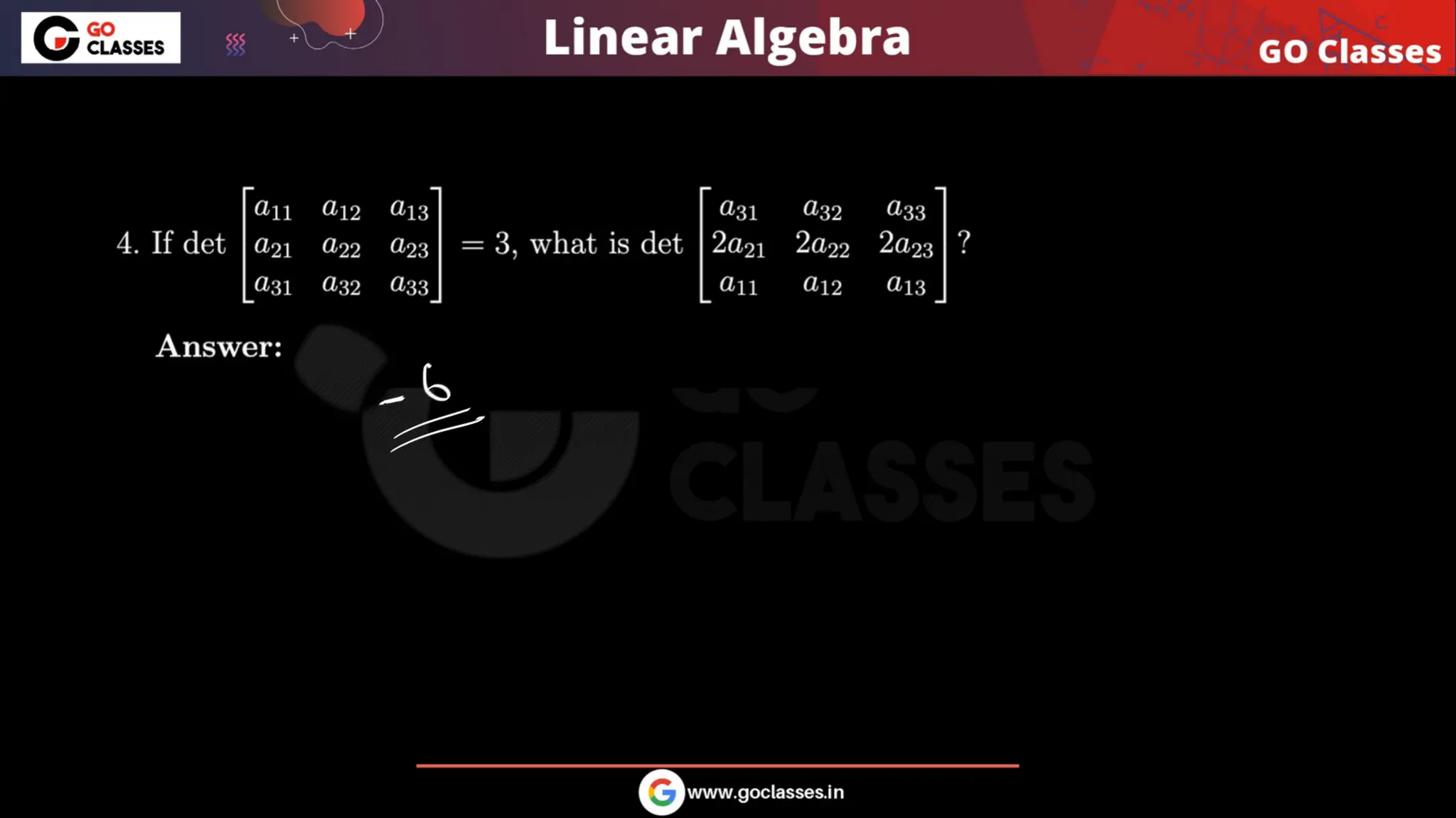 7pdf Go Classes Gateoverflow Linear Algebra Ppt