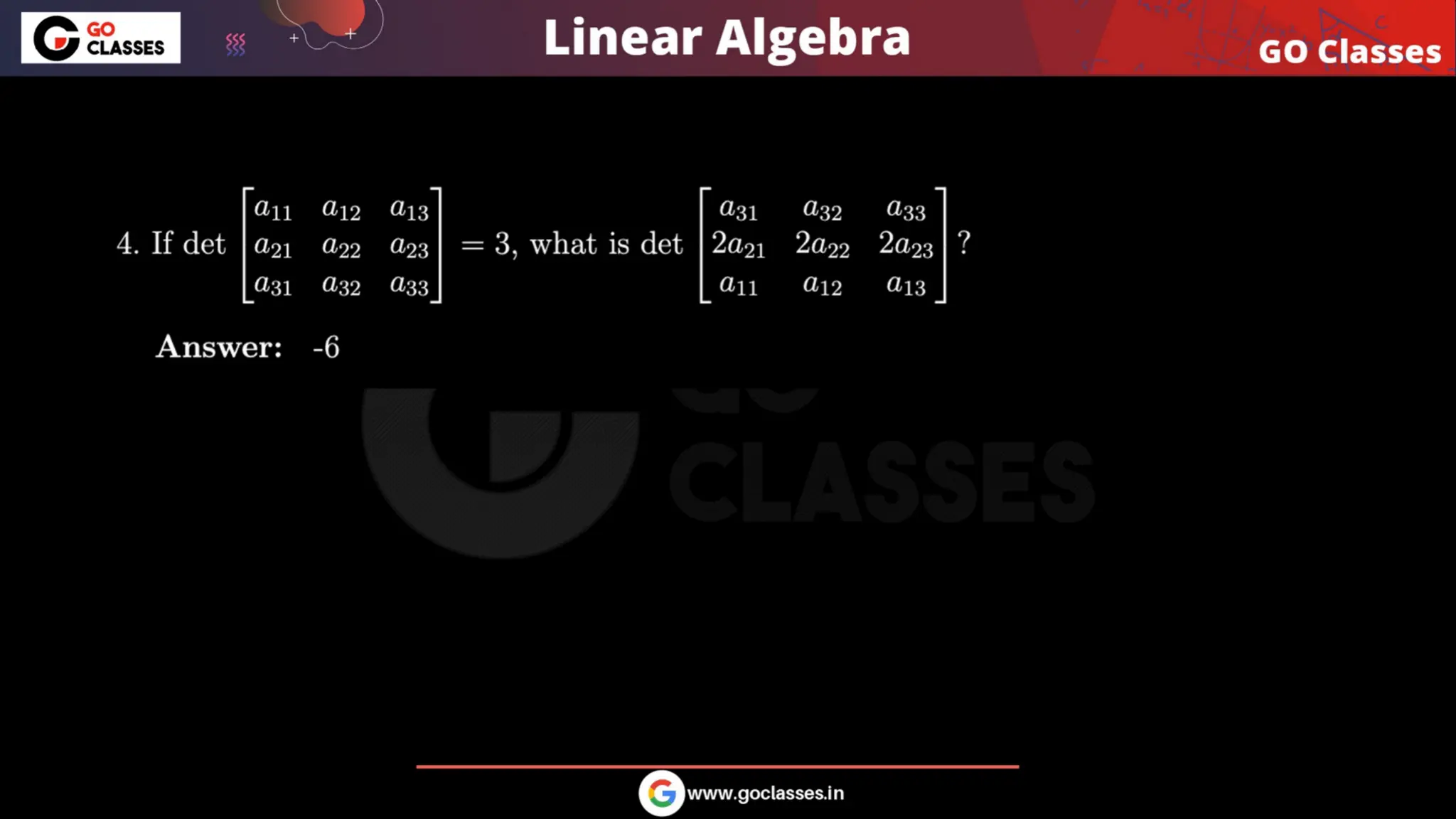 7.pdf Go Classes gateoverflow Linear Algebra | PPT