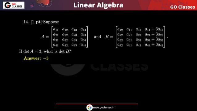 7.pdf Go Classes gateoverflow Linear Algebra | PPT