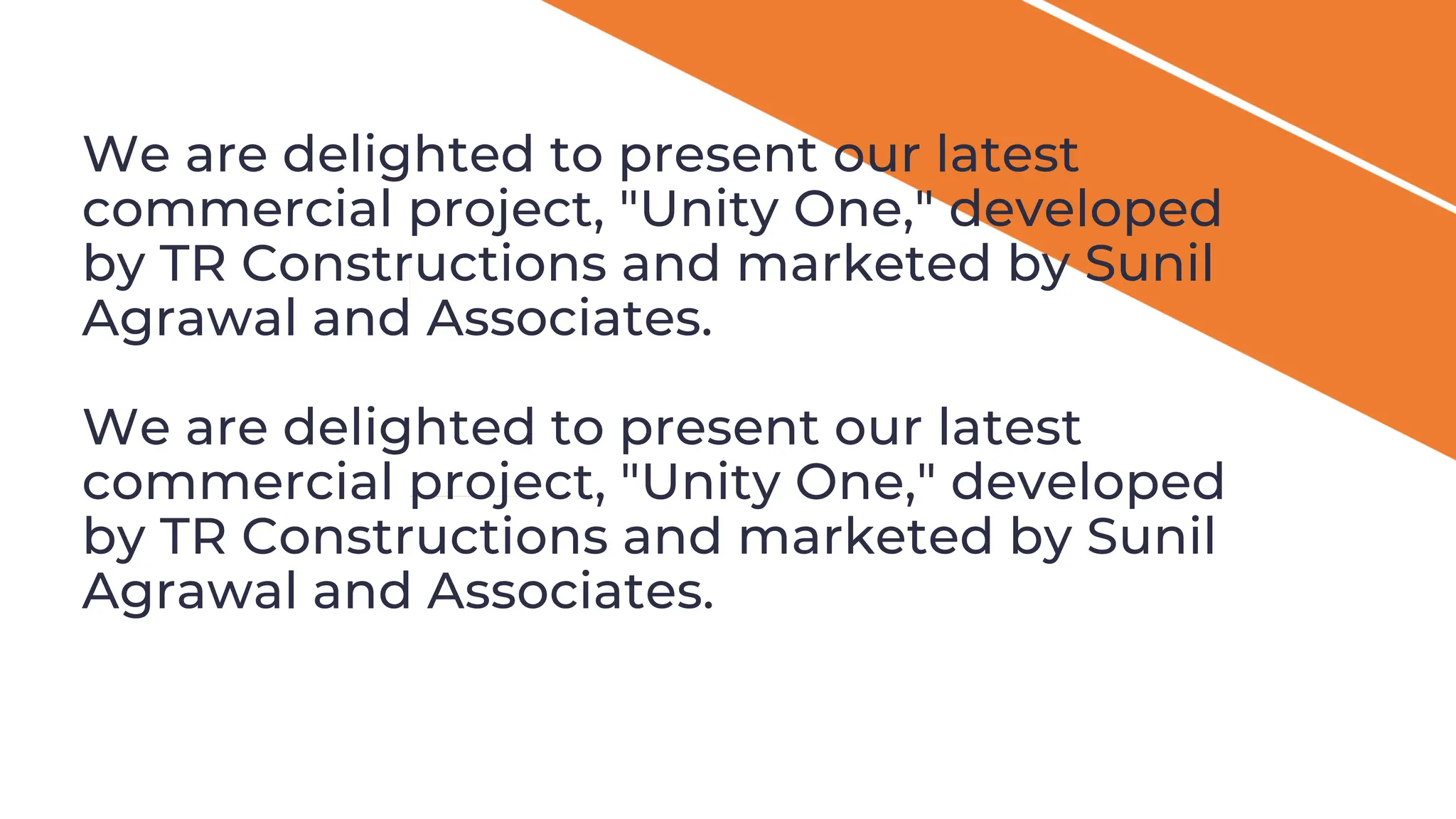 Unveiling Unity One The Epitome of Commercial Excellence. | PPT