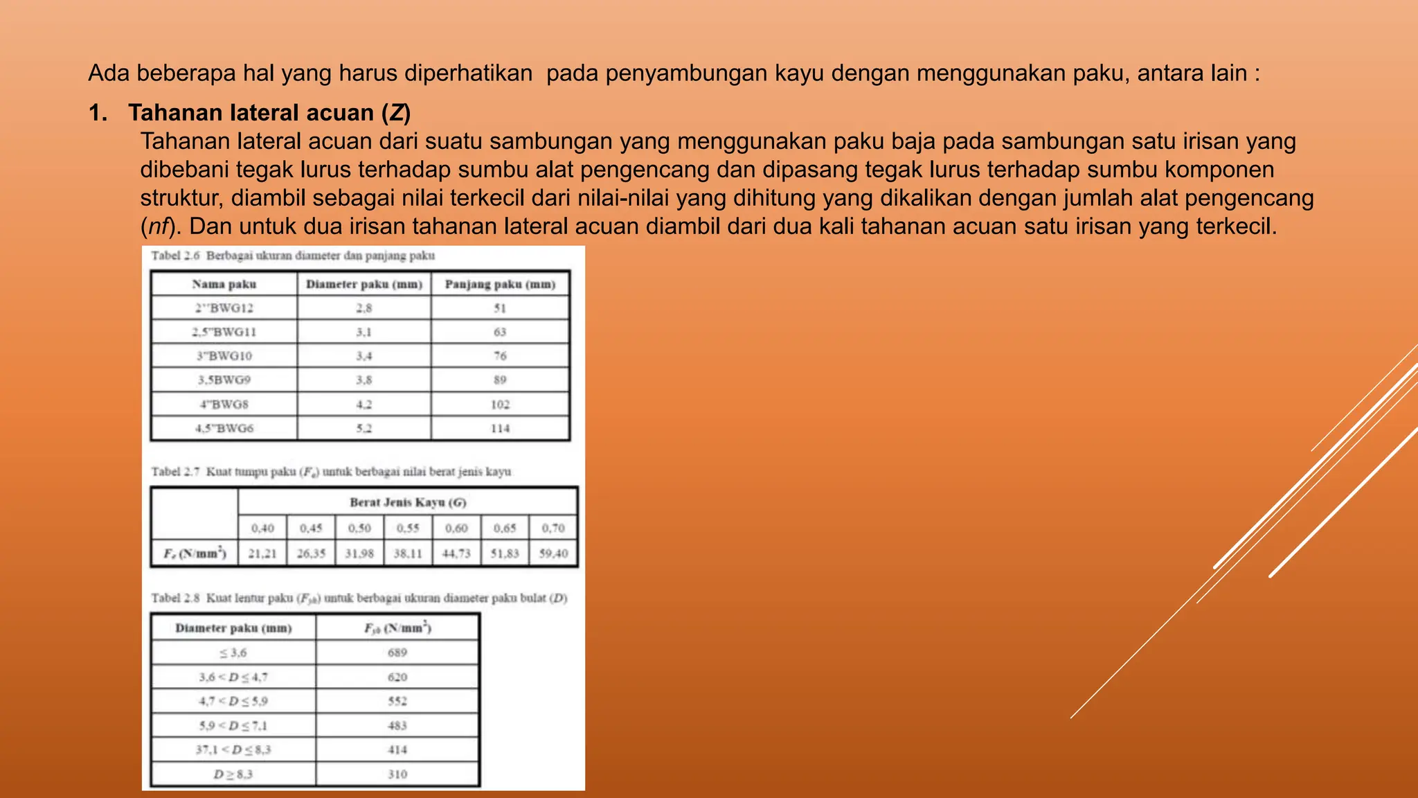 Sambungan Kayu dengan Paku, Struktur Kayu | PPTX