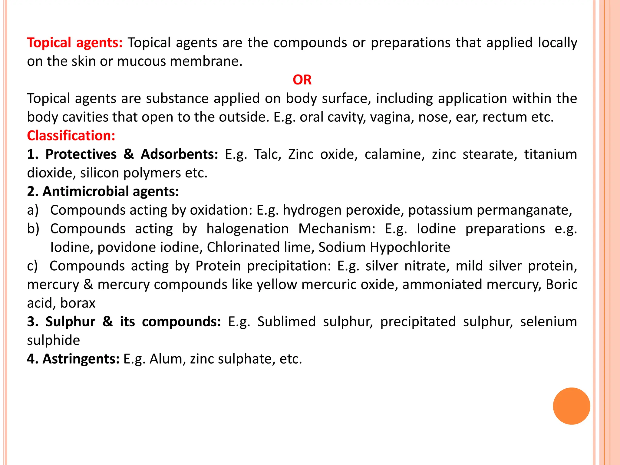 Topical Agents-Introduction and Classification | PPT