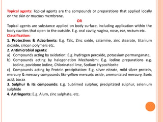 Topical Agents-Introduction and Classification | PPT