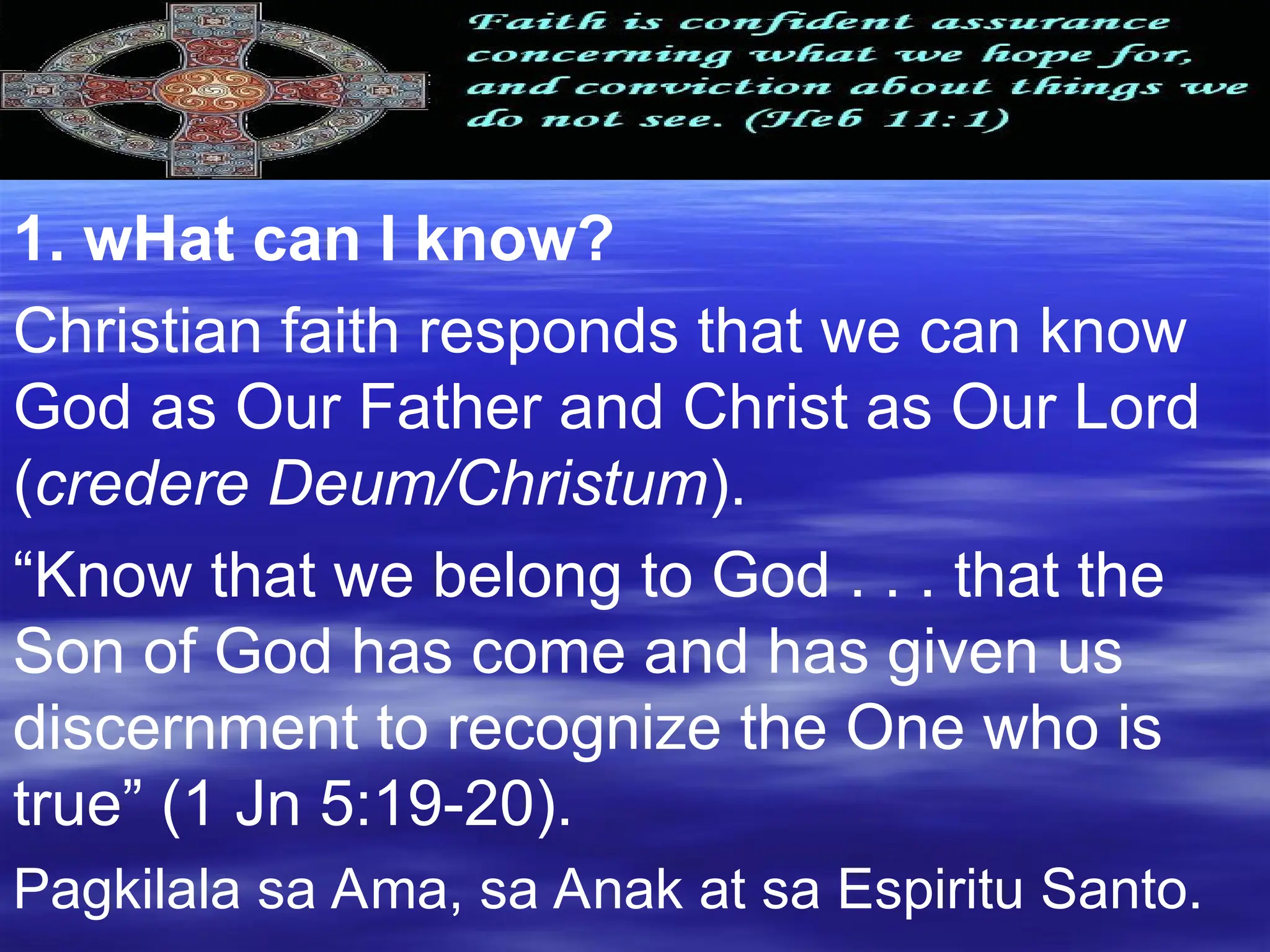 The Roman Catholic - Our Response Faith.PPT
