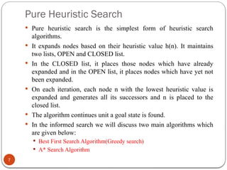 Informed Search in Artifical Intelligence | PPT