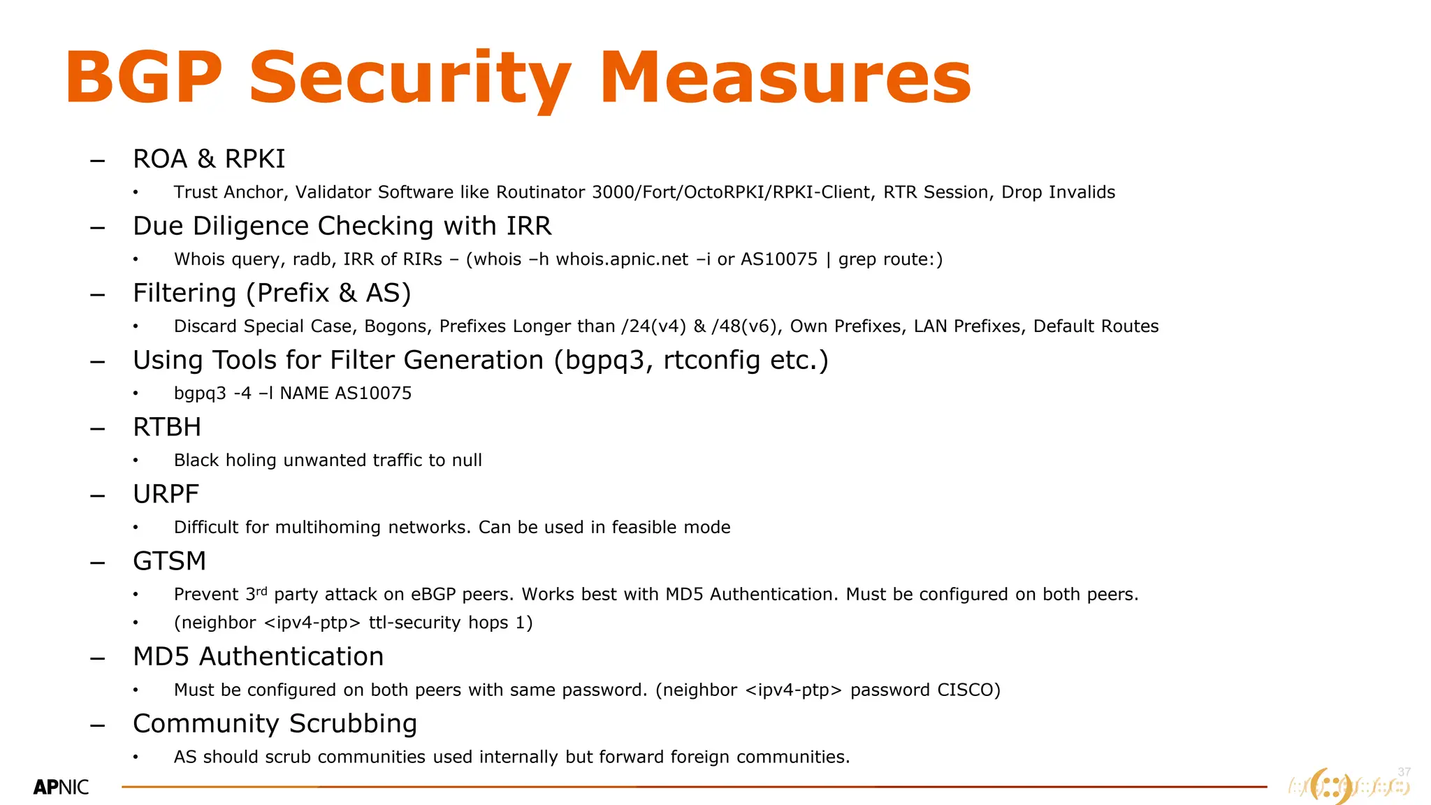 Border Gateway Protocol (BGP) Security, LKNOG 8 | PDF
