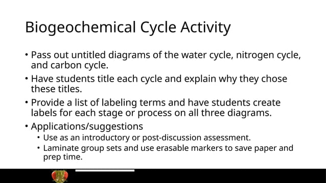 Biogeochemical Cycle Earth and Life Science | PPT