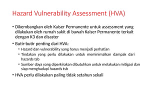 Hazard Vulnerability Assessment (HVA) healthcare | PPTX