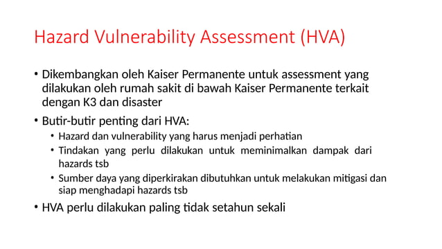 Hazard Vulnerability Assessment (HVA) healthcare | PPTX