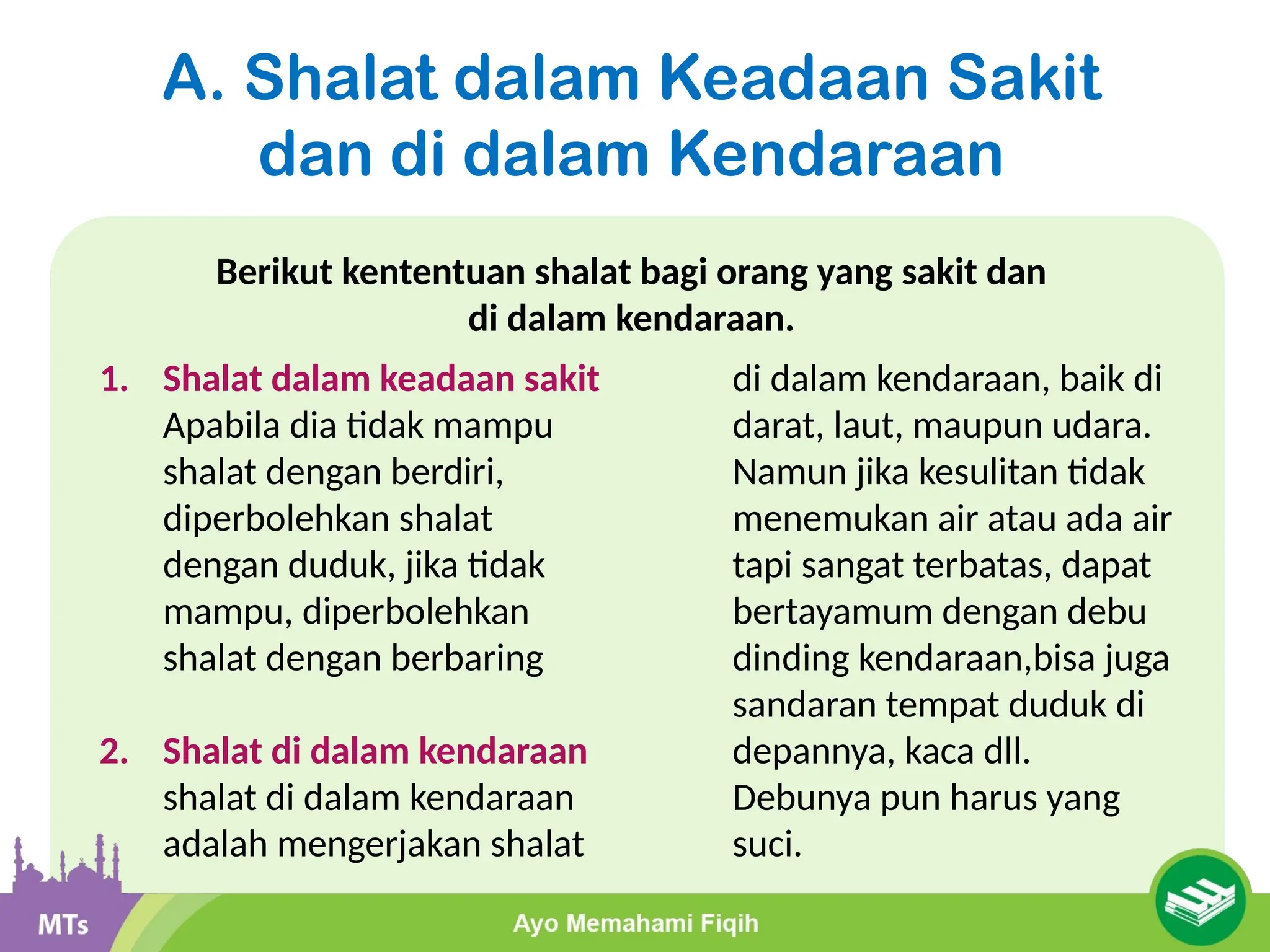 7. SHALAT DALAM BERBAGAI KEADAAN FIKIH KELAS 8 | PPTX