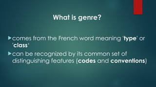 7.MIL 6. Media and Information Languages (Part 1)- Genre, Codes and Conventions.pptx | Video ...