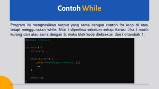 Dasar-Dasar Pemrograman - 7 Perulangan | PDF