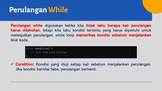 Dasar-Dasar Pemrograman - 7 Perulangan | PDF