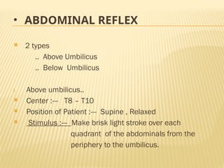 7. REFLEXES examination physiotherapy assessment | PPTX