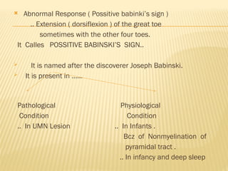 7. REFLEXES examination physiotherapy assessment | PPTX