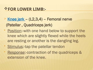7. REFLEXES examination physiotherapy assessment | PPTX