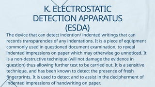 FORENSIC 4-QUESTION DOCUMENT EXAMINATION | PPTX | Cameras and ...
