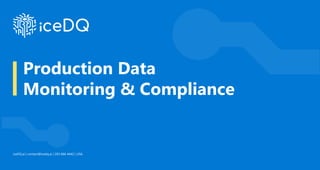 iceDQ - Production Data Monitoring & Compliance | PDF