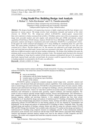 Using Stadd Pro: Building Design And Analysis | PDF