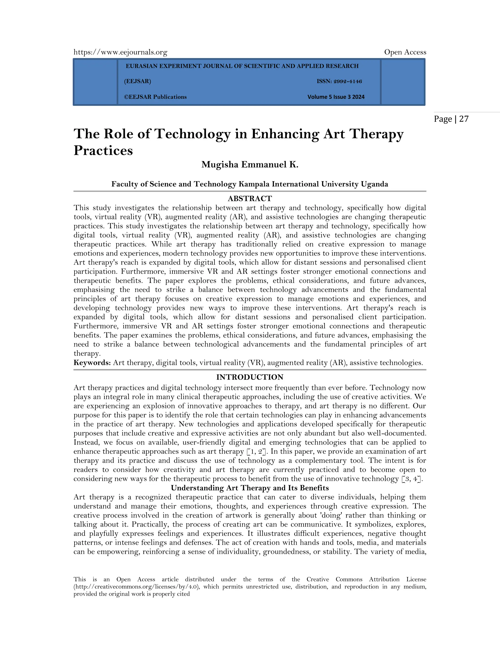 The Role of Technology in Enhancing Art Therapy Practices (www.kiu.ac ...