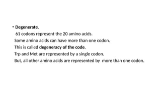 7.GENETIC CODE in detail about genetic code | PPT
