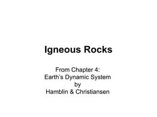 Basic of Igneous Rocks in geology .ppt