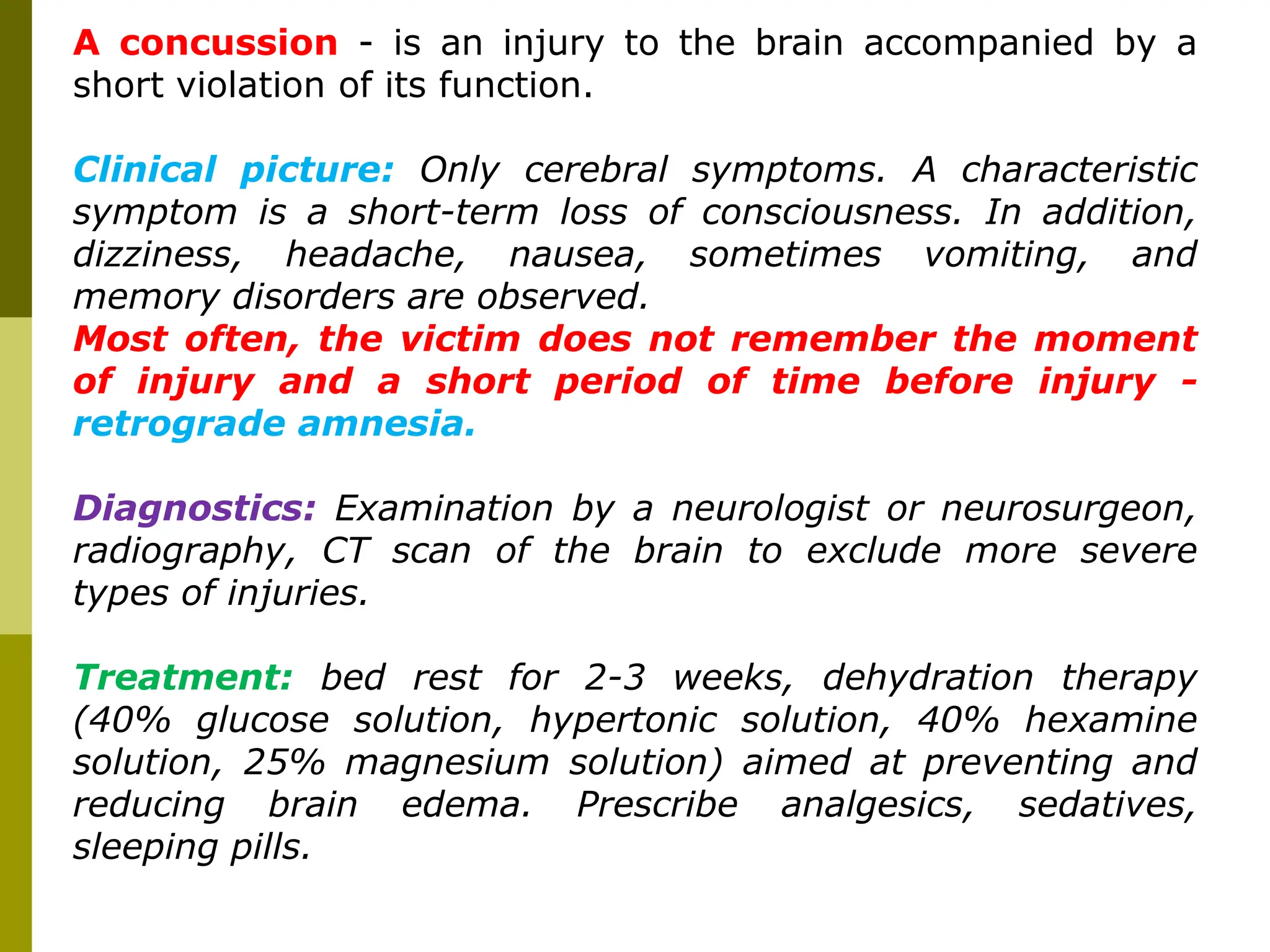 Injury. Open and closed injuries. Injuries of soft tissues, head, chest ...