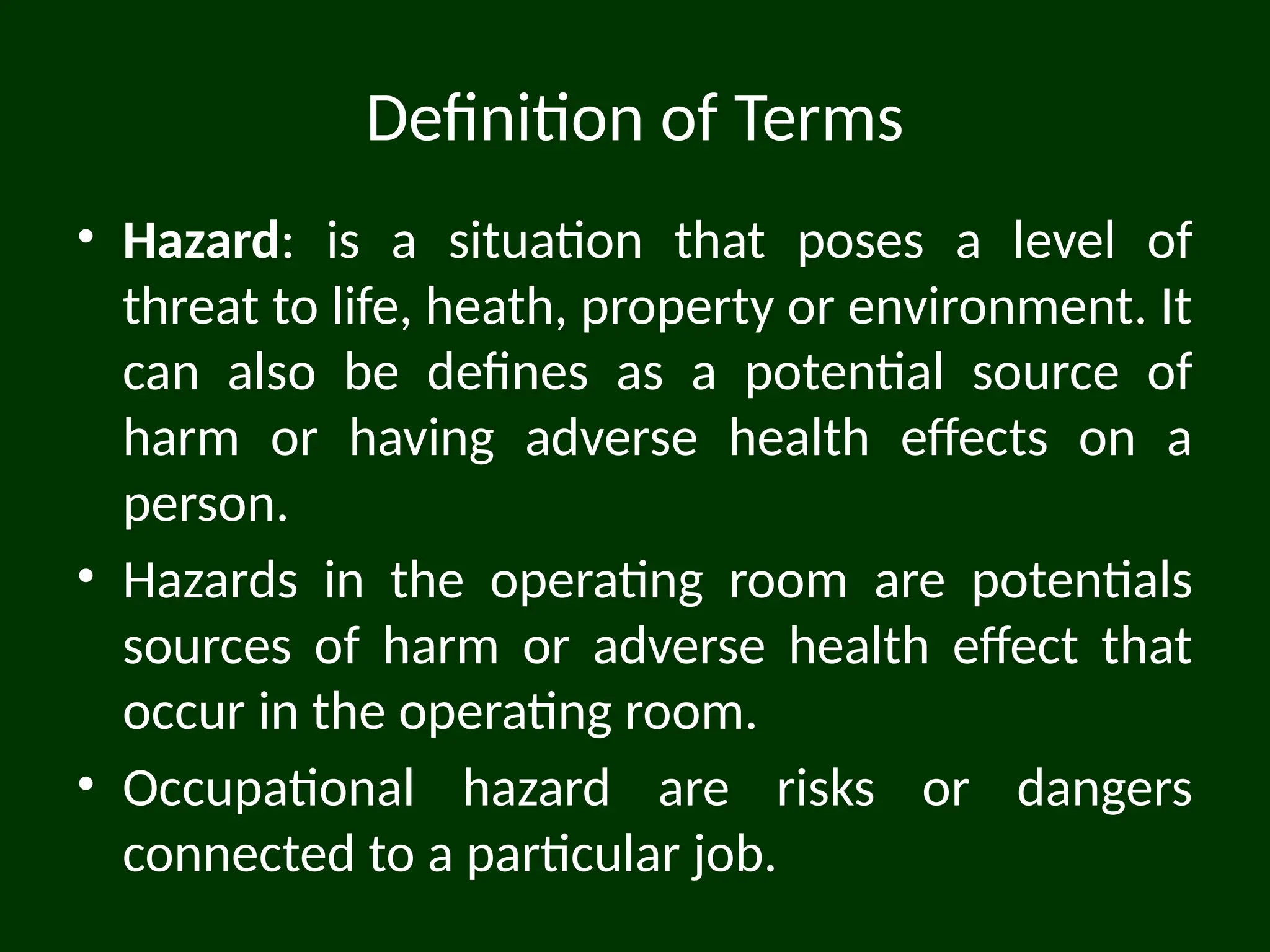 7. Operating room hazards.class notes pptx | PPTX