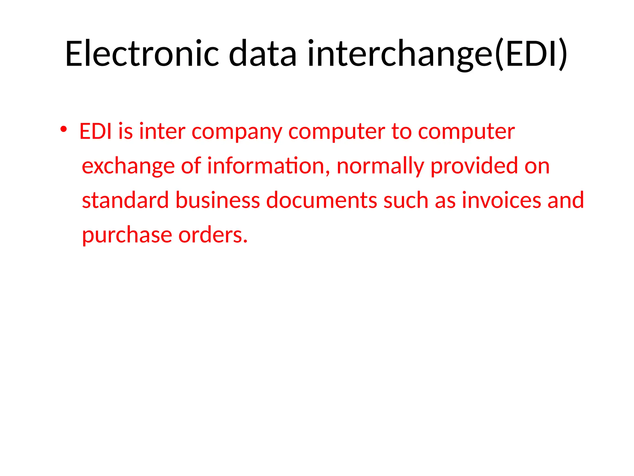 Electronic data interchange, data and types. | PPTX