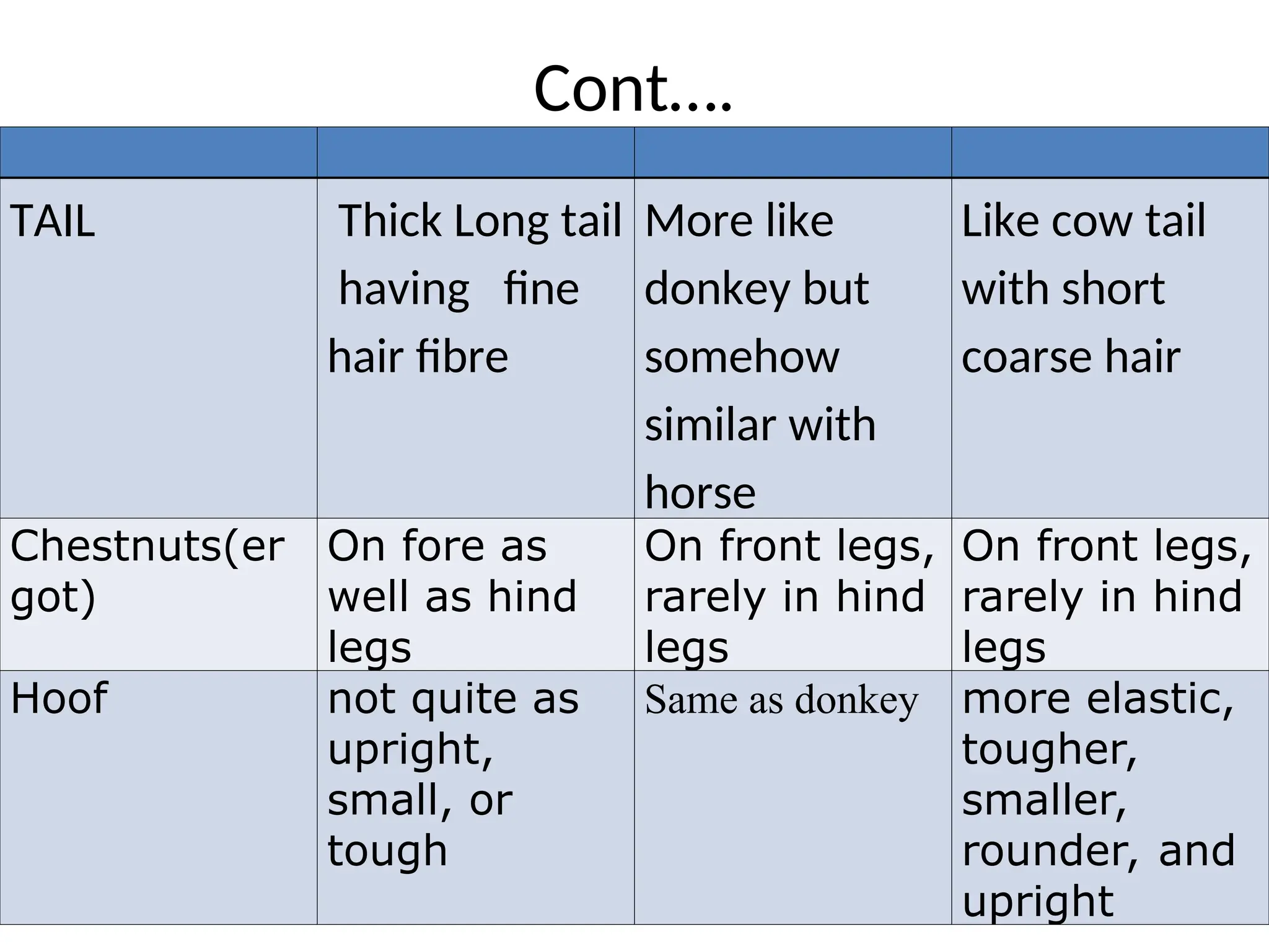 Difference between Horse, Mule and Donkey.ppt