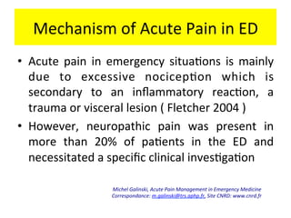 7. Pain management in ED. Essential for medic coworker | PDF