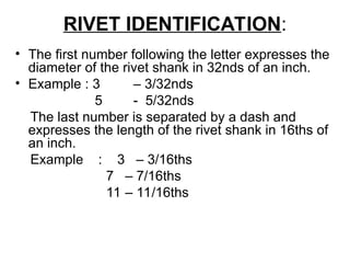 Aircraft Rivets - Describes classifications of Rivets | PPT
