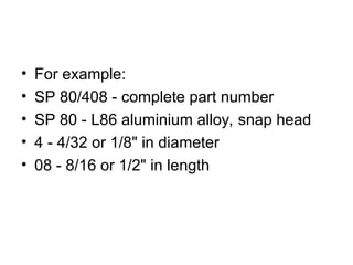 Aircraft Rivets - Describes classifications of Rivets | PPT