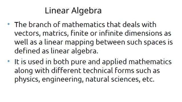Linear Algebra, eigenvectors matrices operations | PPTX