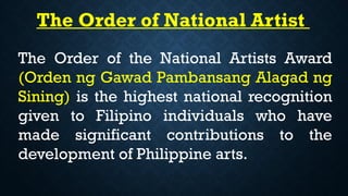 grade 12 7. Q1 LESSON 7.pptx NATIONAL ARTIST OF THE PHILIPPINES | PPTX