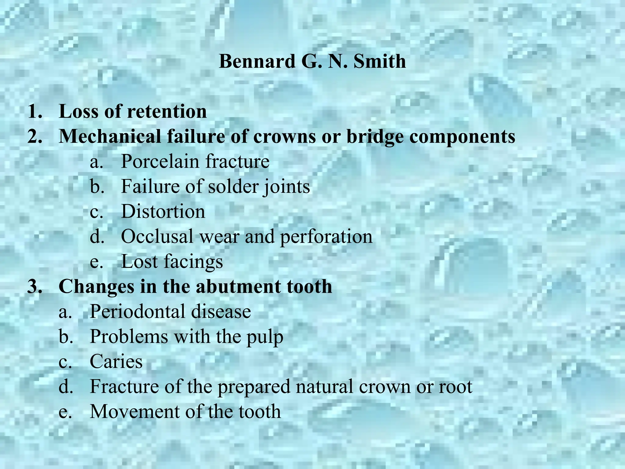 Failures in Fixed partial denture in prosthodontics | PPTX