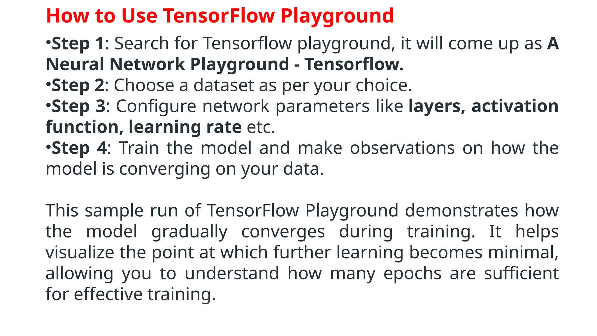 TensorFlow Playground with Deep Learning Visualization Tool | PPTX