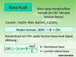 Asam dan Basa (full), Teori Asam Basa, Indikator Asam Basa | PPTX