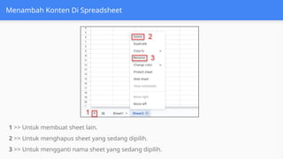 Cara menggunakan google spreadsheet dalam GWS | PPTX