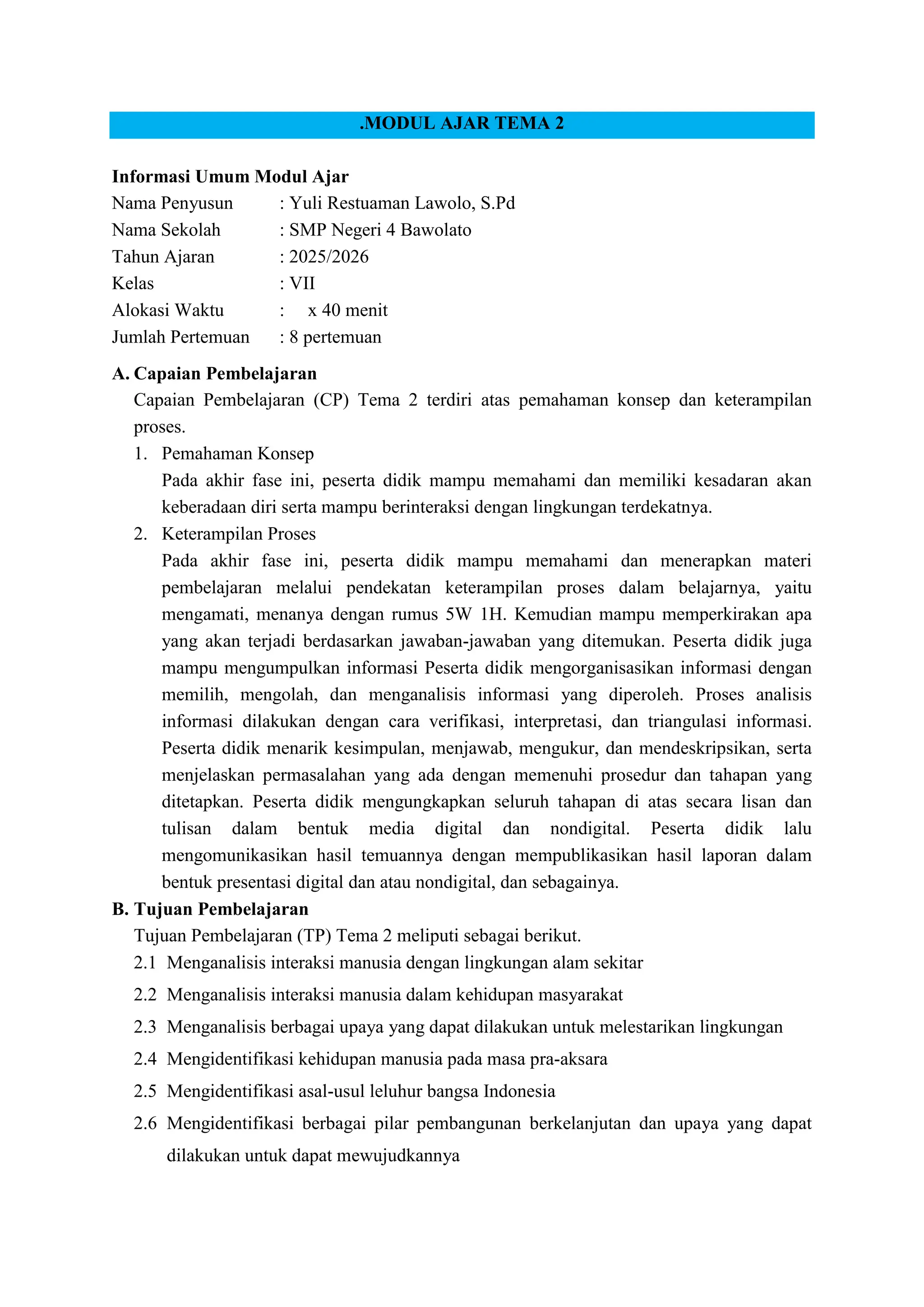 7.2 MODUL AJAR IPS Kelas 7 Kurikulum Merdeka TEMA 2.pdf