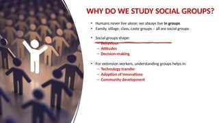 SOCIAL GROUPS- Meaning, Classification, Formation, & Motivation | PPTX