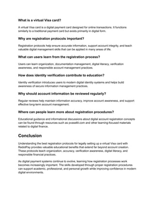 7.3 Best Registration Protocols to Set Up a Virtual Visa Card Legally ...